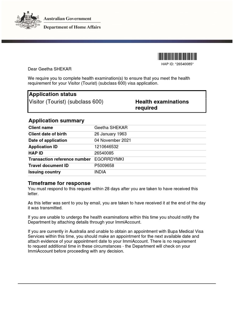 Request For Health Examinations | PDF | Travel Visa | Physician