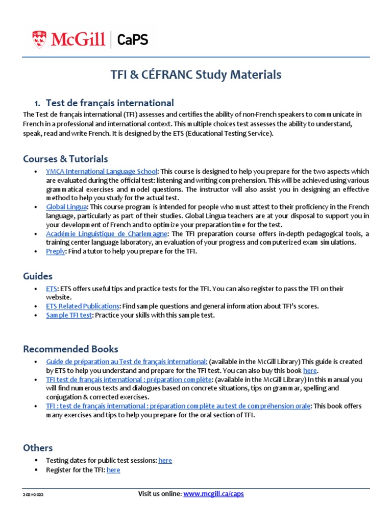 Guide French Tests | PDF | Test (Assessment) | Education Theory
