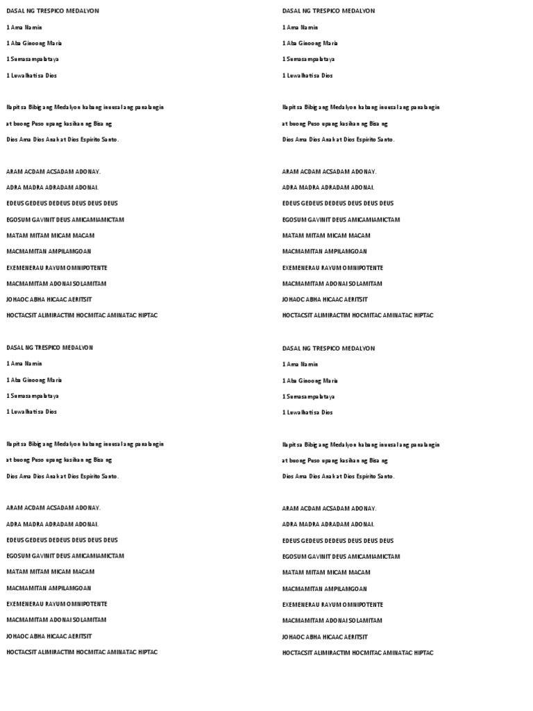 Trespico Orasyon | PDF