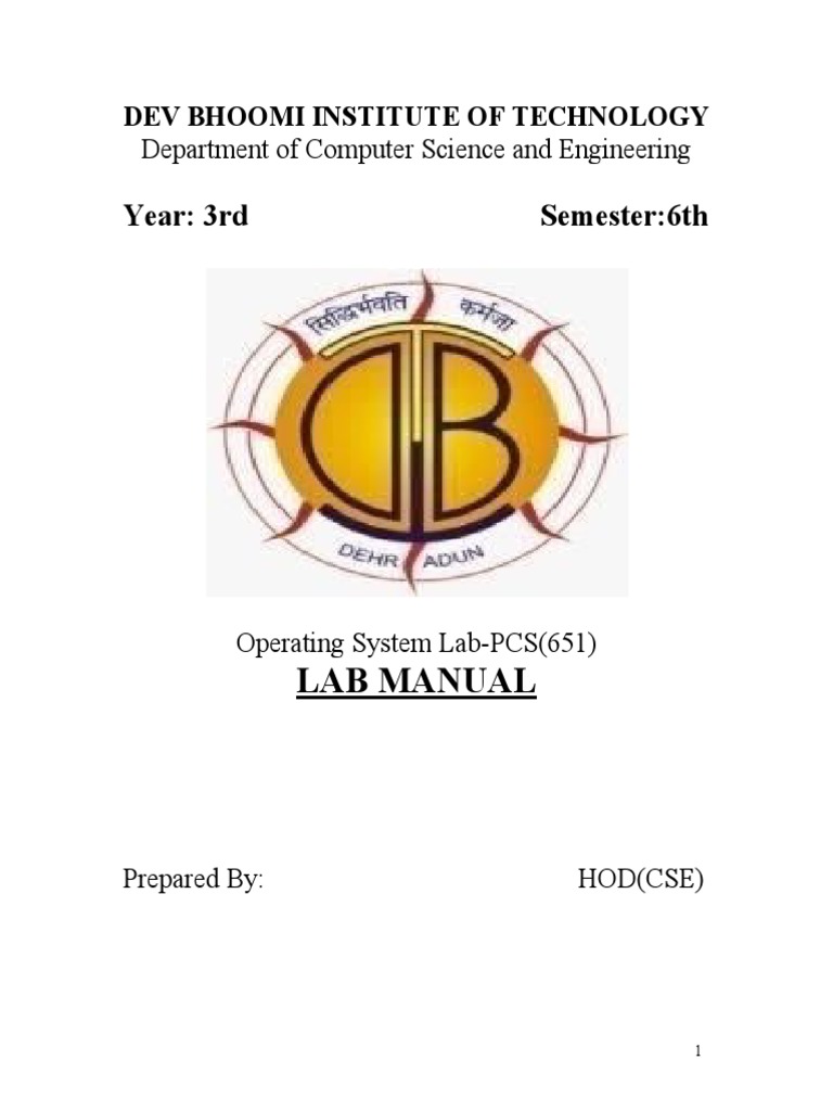 Year: 3rd Semester:6th: Lab Manual | PDF | Scheduling (Computing) | Applied Mathematics