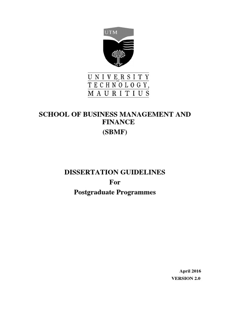 Version 2 0 Post Graduate Dissertation Guidelines | PDF | Thesis | Postgraduate Education