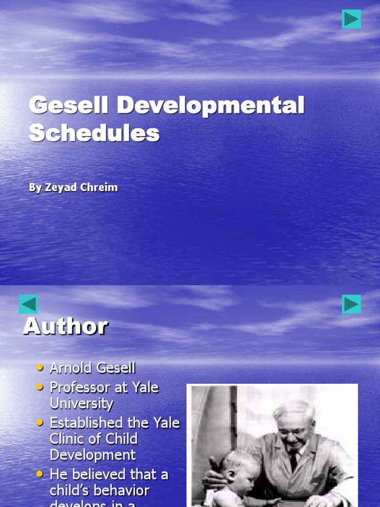 Gesell Developmental Schedules Overview | PDF | Educational Psychology ...