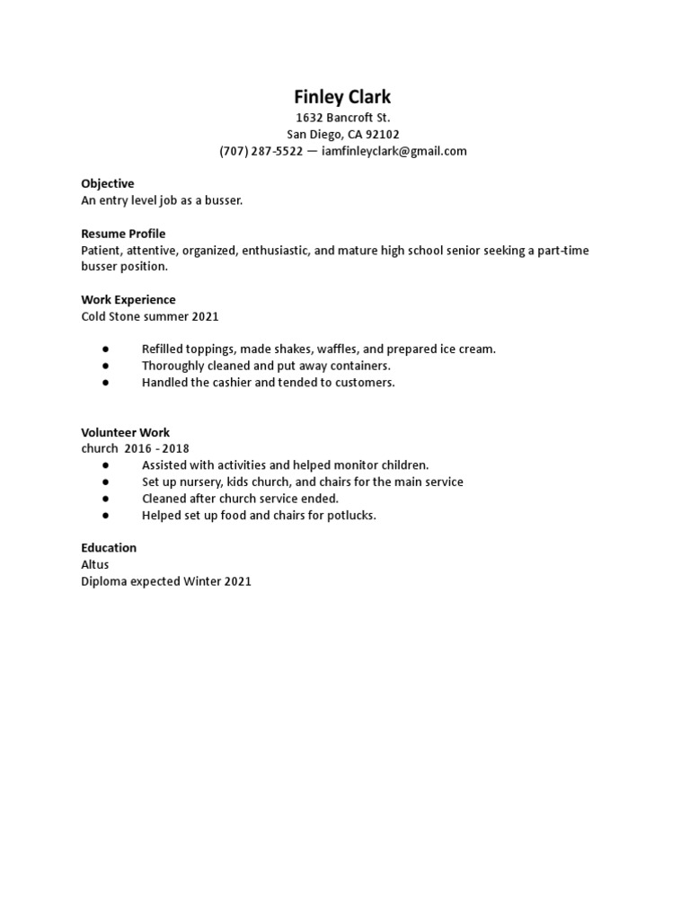 Lesson 7 - Resume Template 1 | PDF