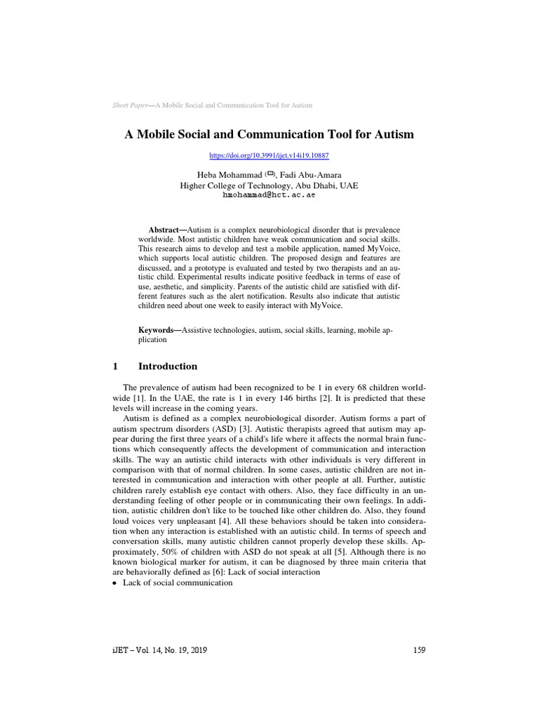 Mobile App for Autism Communication | PDF | Autism | Autism Spectrum