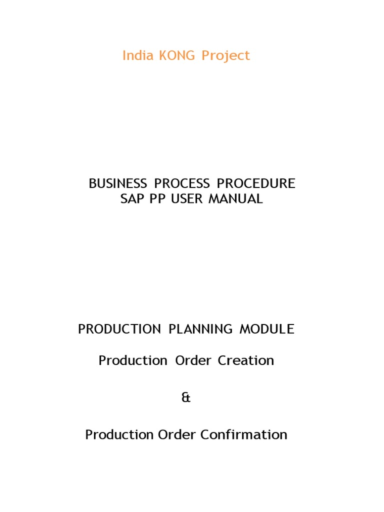 User Manual-SAP PP-RNAIPL | PDF | Menu (Computing) | Icon (Computing)