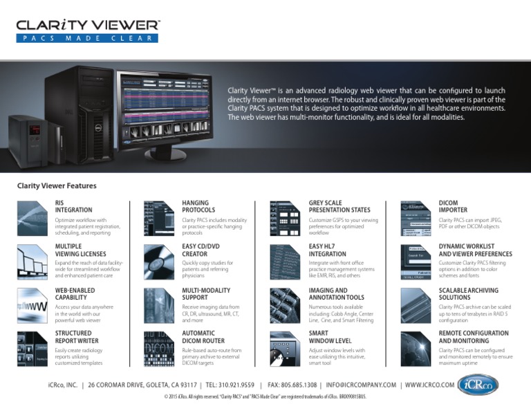 Clarity Viewer Features | PDF | Medical Imaging | Imaging