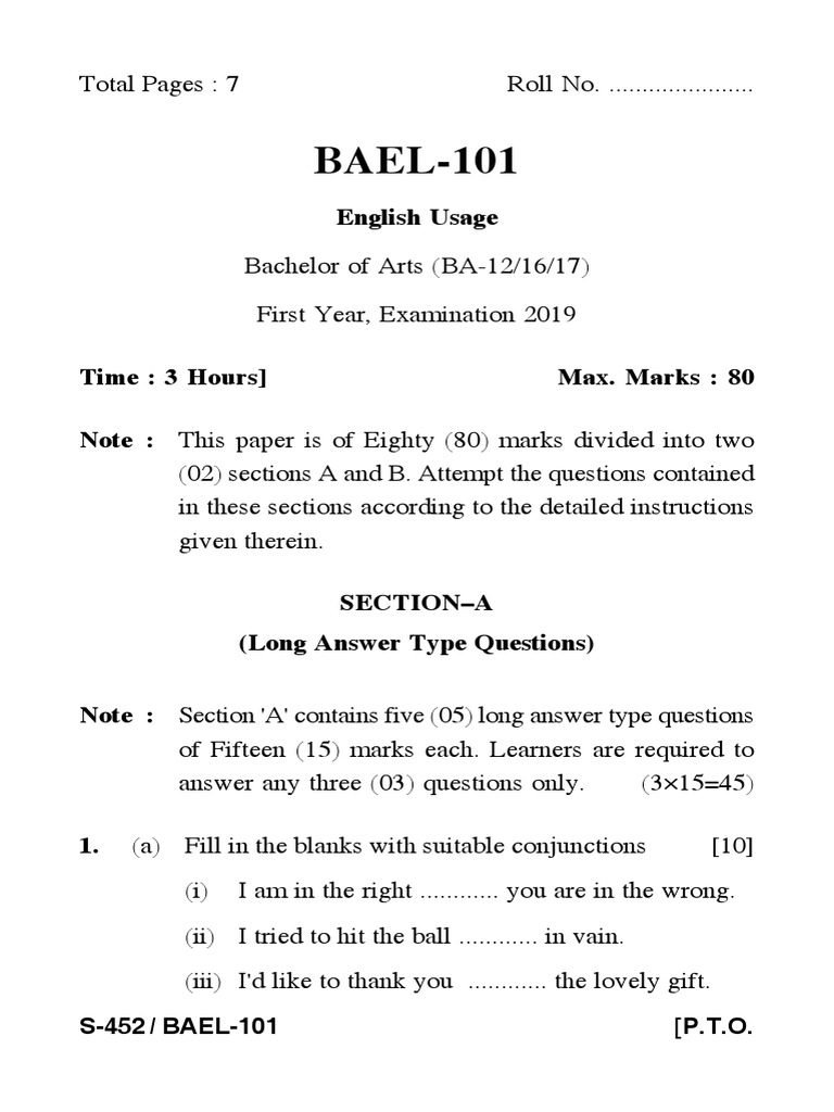Bael 101 | PDF | English Grammar | Syntax