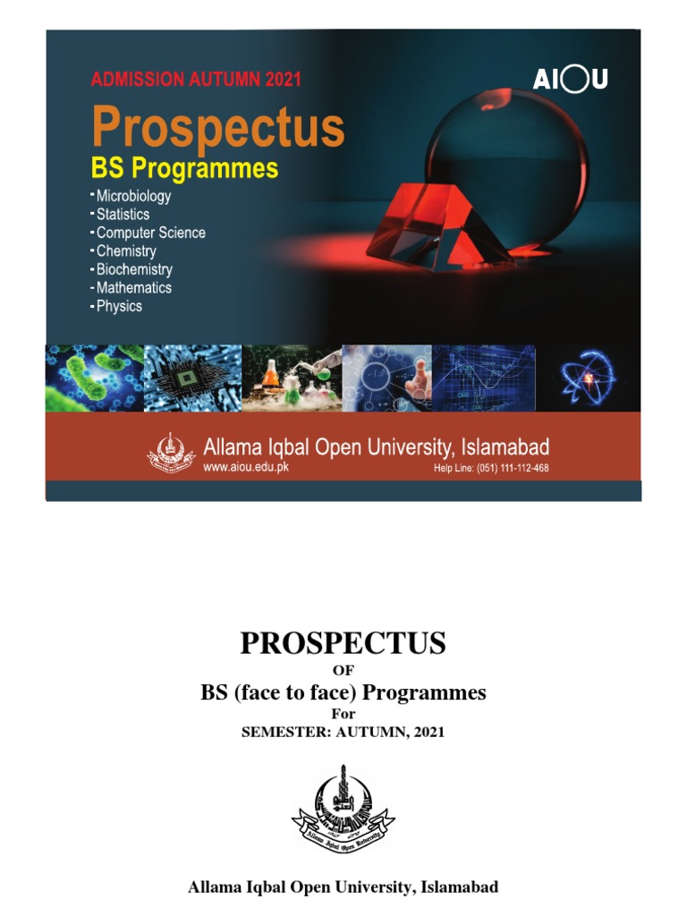 AIOU BS Face-to-Face Programs 2021 | PDF | University And College ...