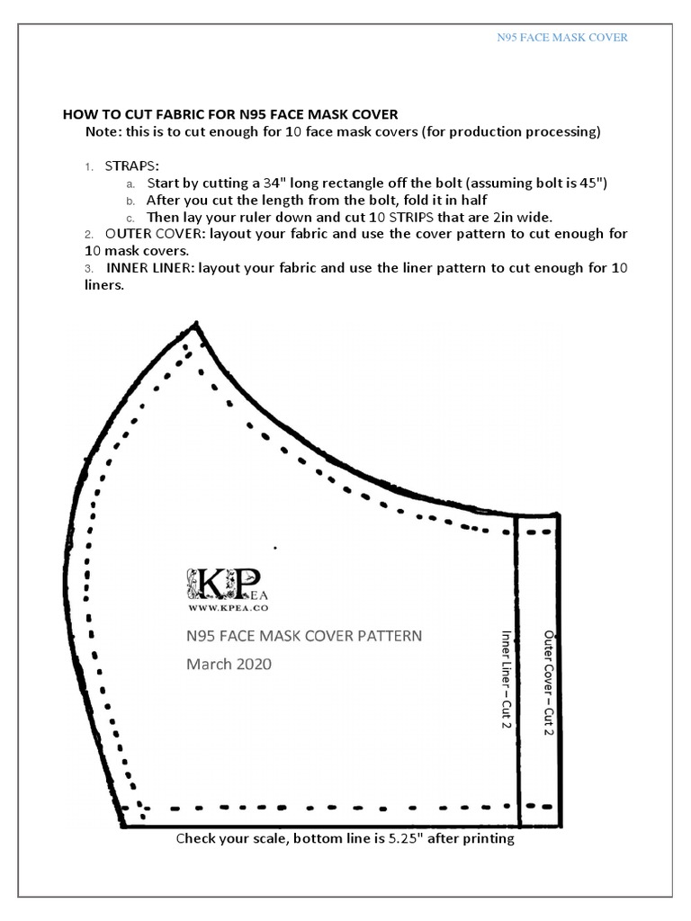 N95 FACE MASK COVER INSTRUCTIONS | PDF | Seam (Sewing) | Manufactured Goods