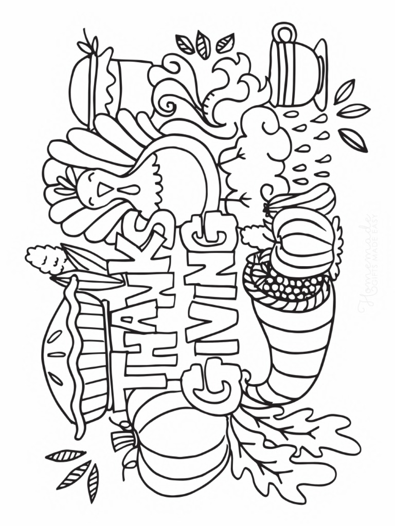 Thanksgiving Coloring Pages Abundant Harvest | PDF