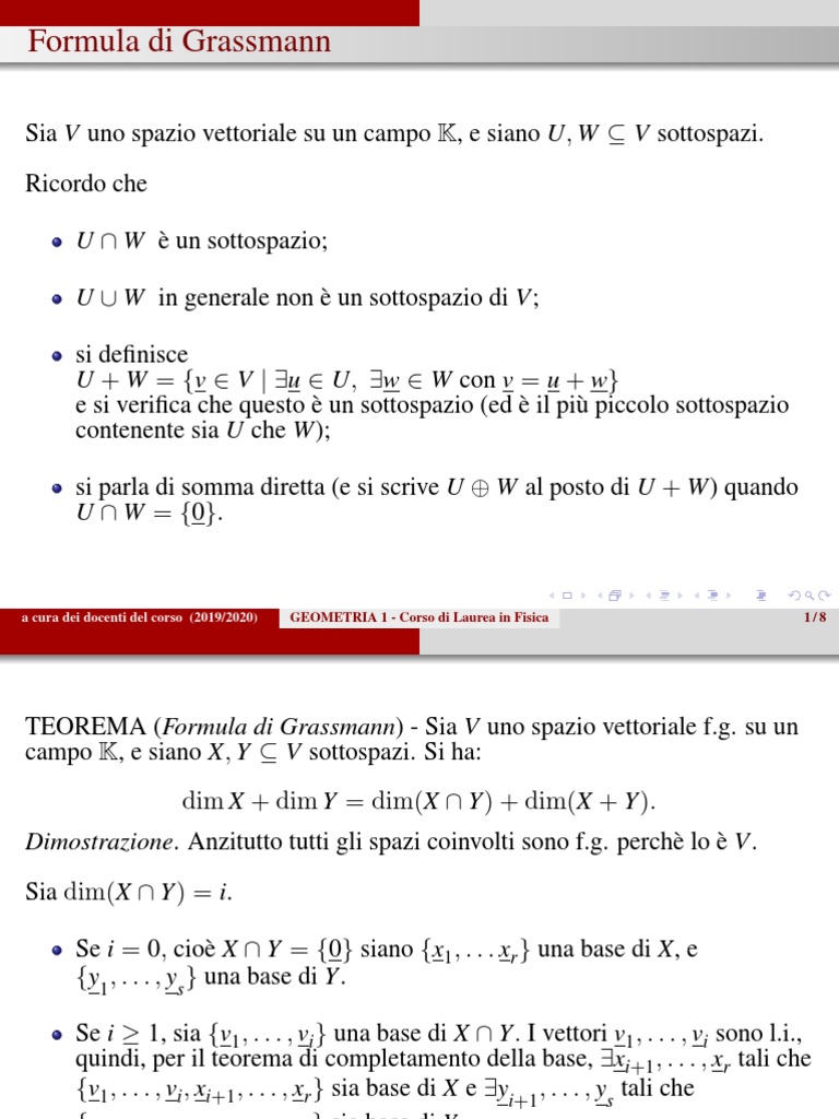Formula Di Grassmann | PDF