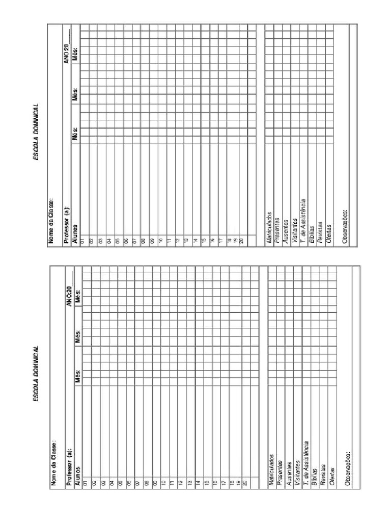 Relatorio Chamada Ebd | PDF