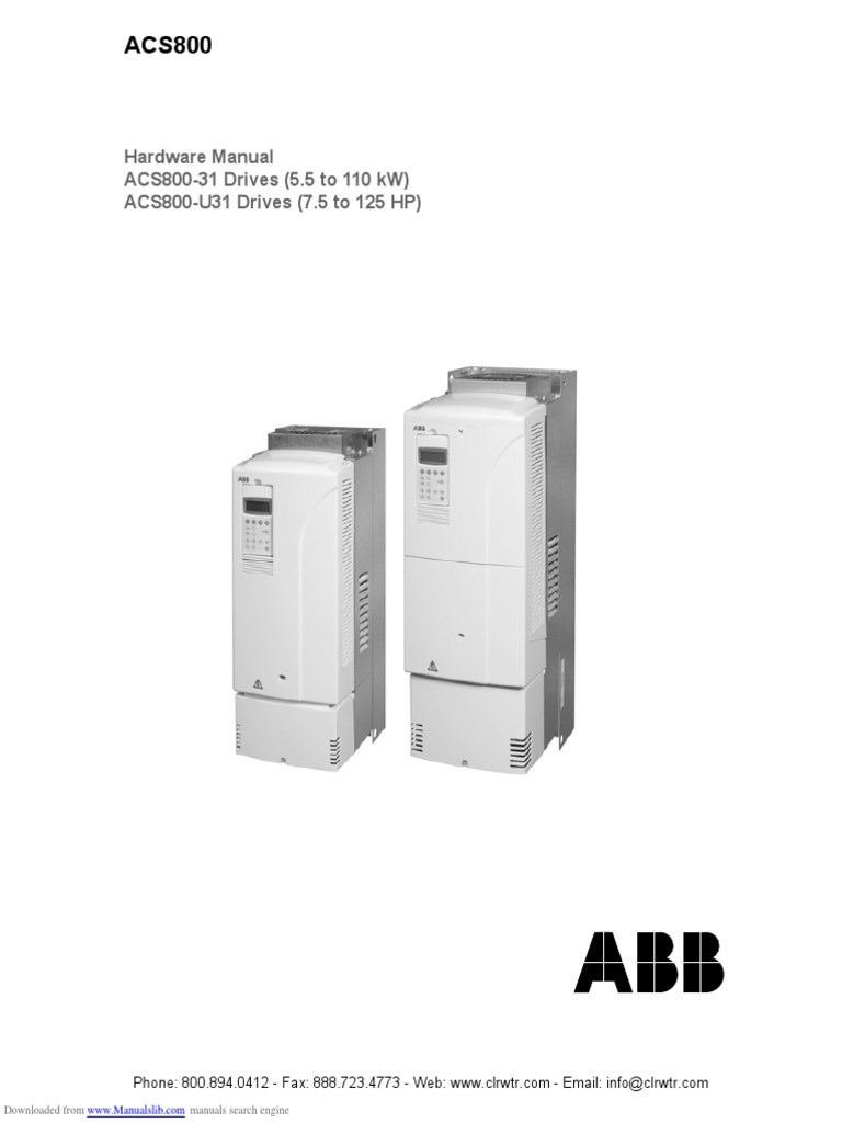 Hardware Manual ACS800-31 Drives (5.5 To 110 KW) ACS800-U31 Drives (7.5 ...
