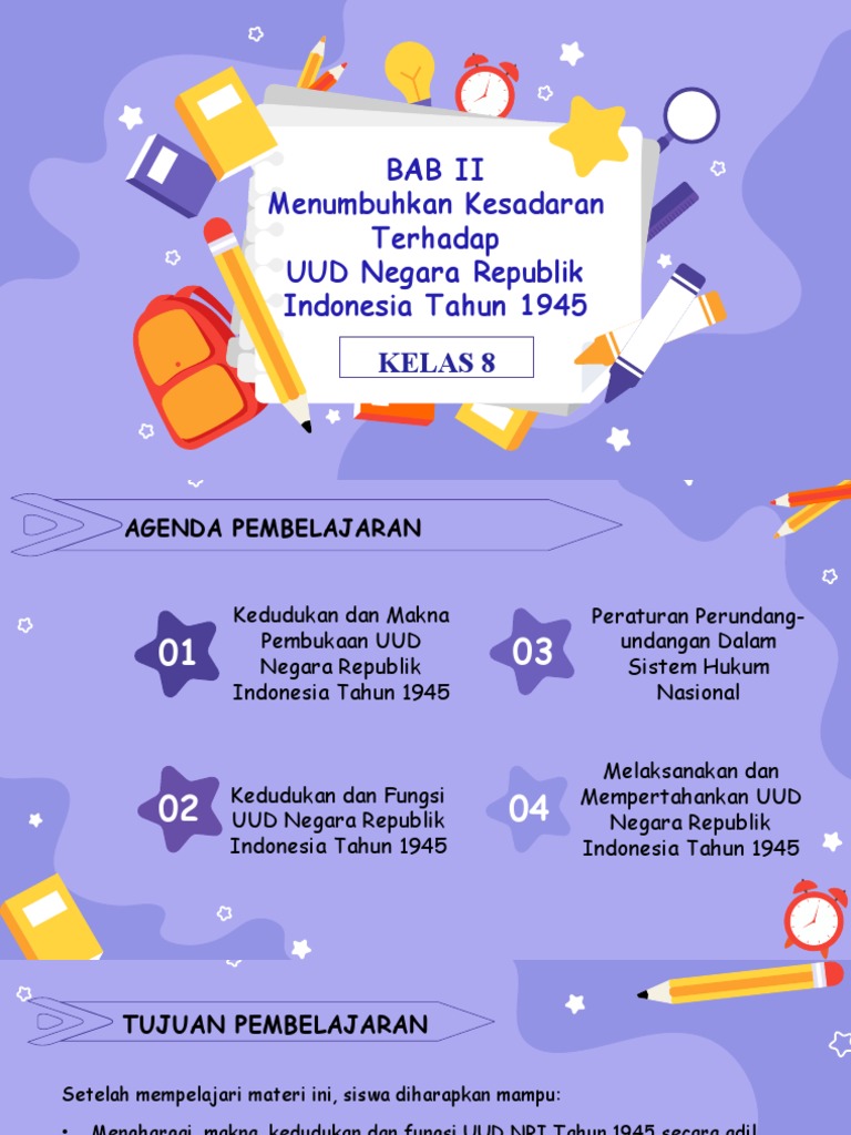 Kelas 8 Bab II Menumbuhkan Kesadaran Terhadap Uud Nri Tahun 1945 | PDF