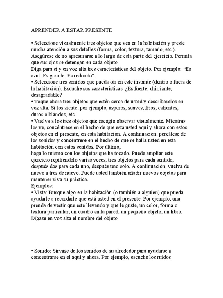 Aprender A Estar Presente | PDF