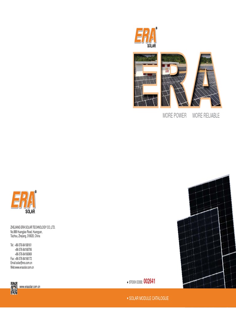Era Solar Module Specifications 2023 | PDF | Solar Cell | Materials