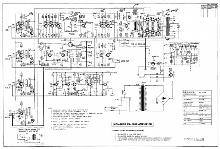 Monacor Pa-1202 Amplifier SCH | PDF