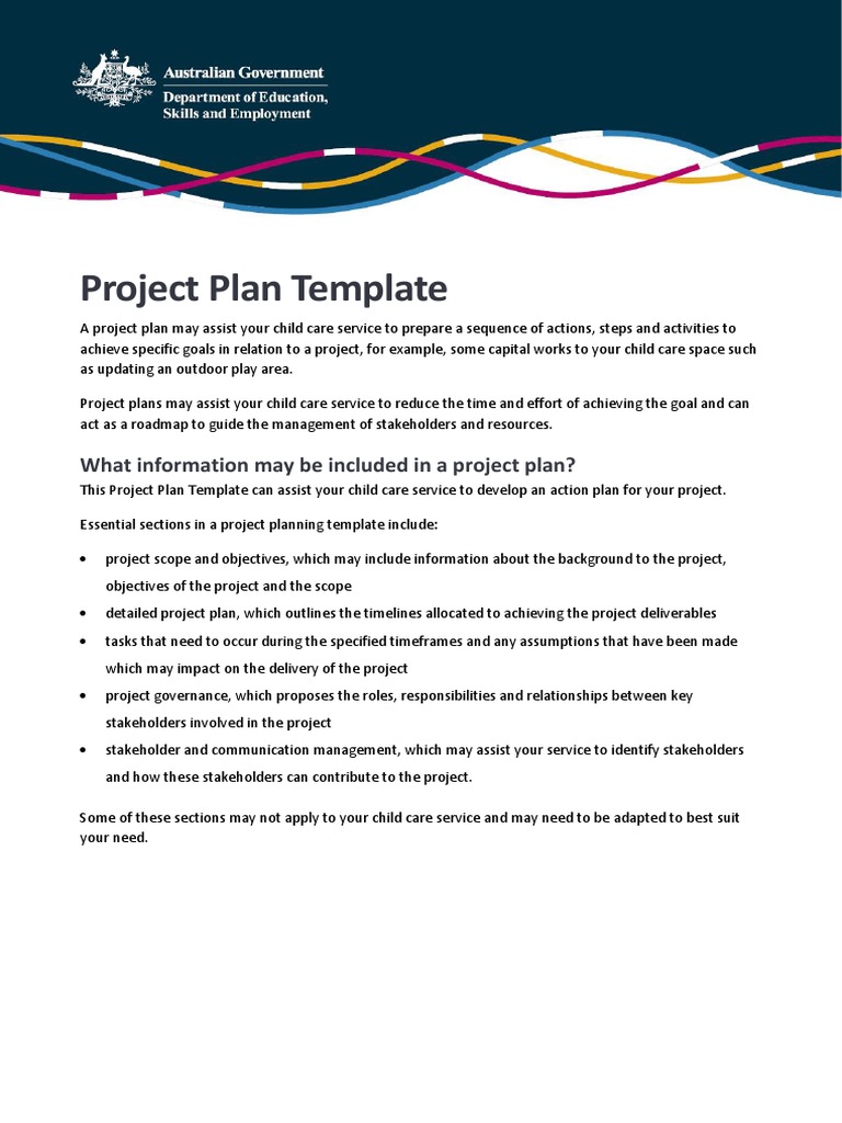 Project Plan Template 0 | PDF | Project Management | Child Care