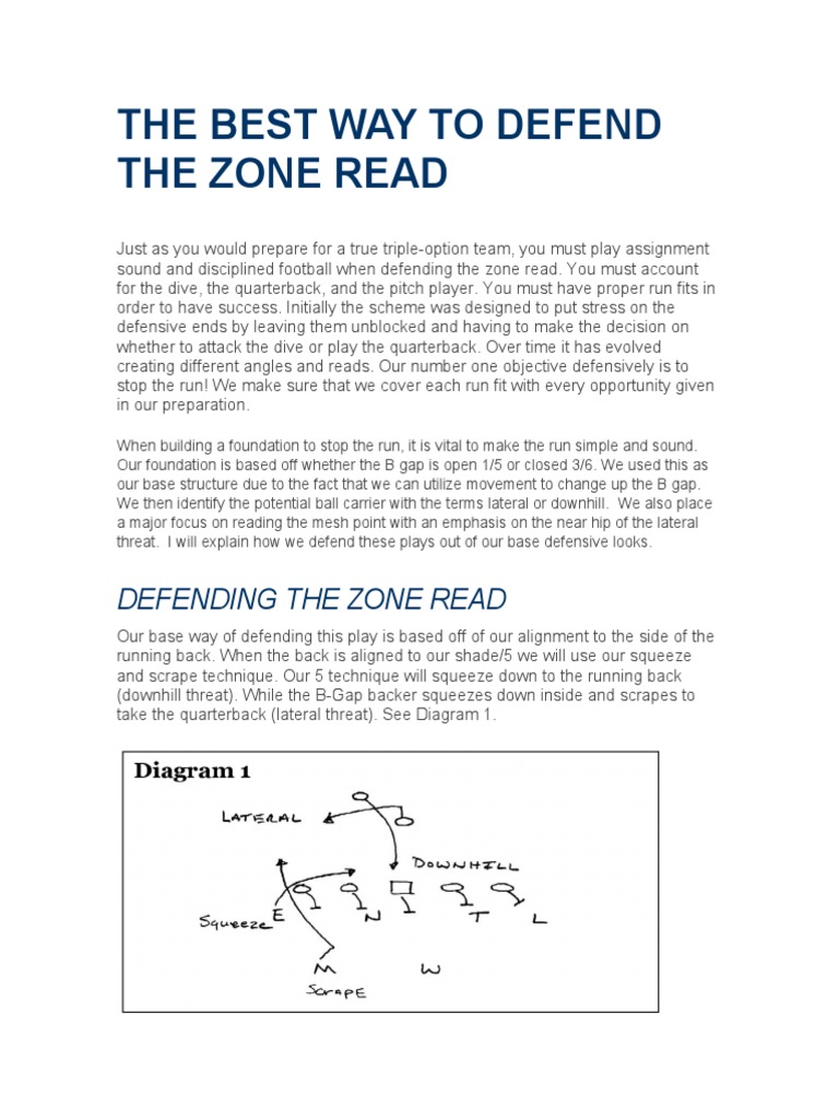 The Best Way To Defend The Zone Read | PDF | American Football ...