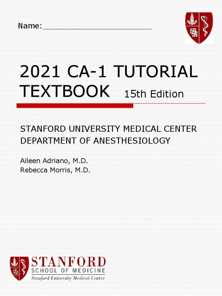 Stanford Clinical Anesthesia Textbook | PDF | Anesthesia | Physiology