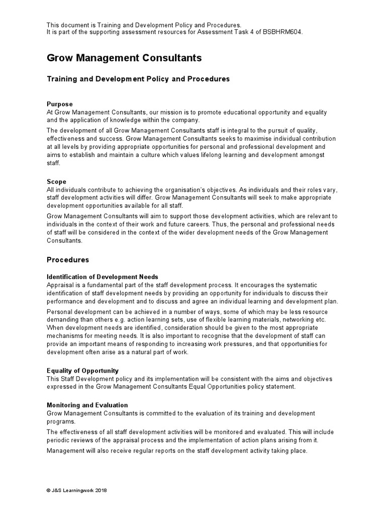 Training and Development Policy and Procedures | PDF | Policy | Evaluation