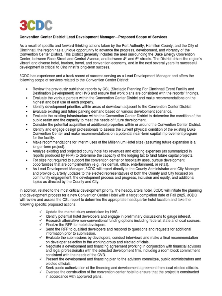 3CDC's Role in Convention District Development | PDF | Economies