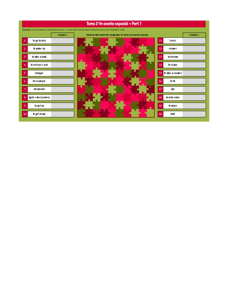 Copia de Spanish Christmas Tema 2 Un Evento Especial Part 1 Final | PDF