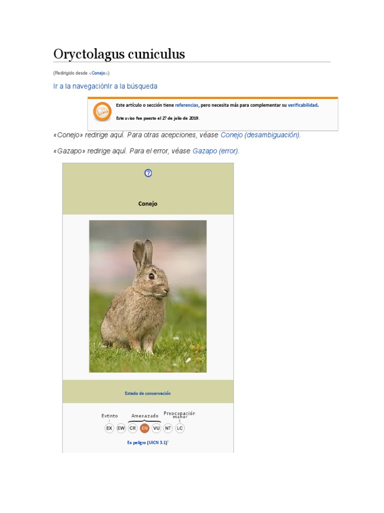 Conejo Pdf Biología