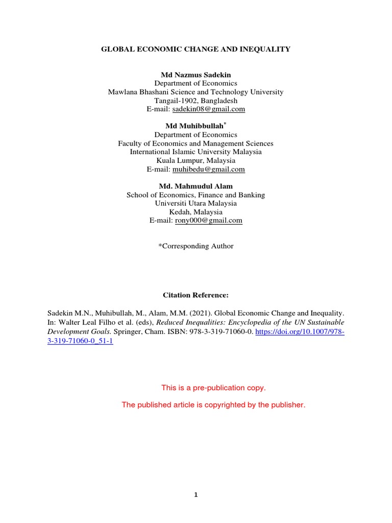 Global Economic Change and Inequality | PDF | Discrimination & Race Relations | Poverty ...