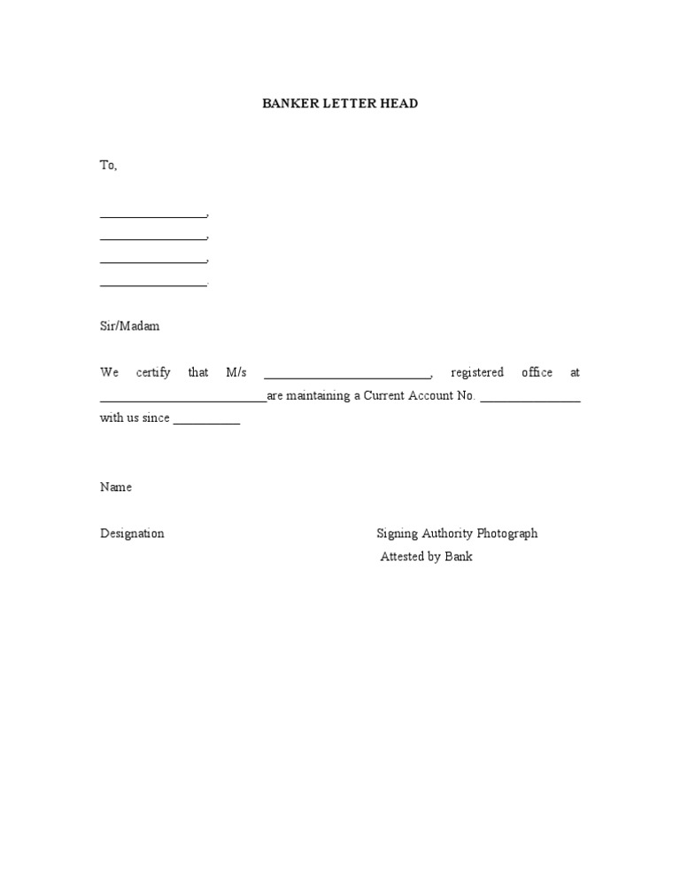 Bank Certificate Format | PDF