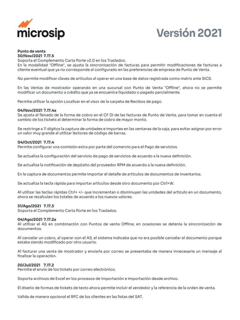 Microsip 2021V5 | PDF | Archivo de computadora | Microsoft Excel