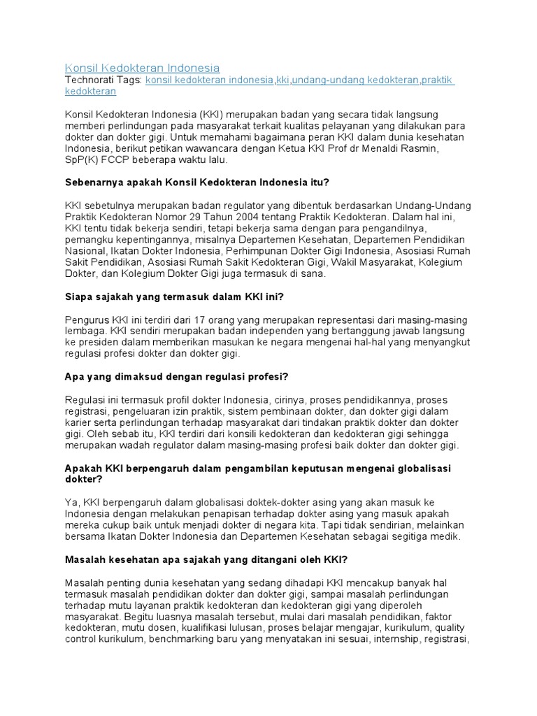 Konsil Kedokteran Indonesia | PDF