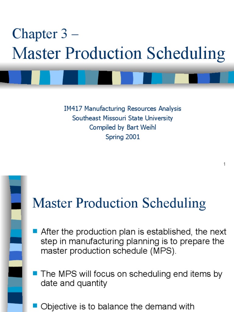 Chapter 3 - : Master Production Scheduling | PDF | Inventory ...