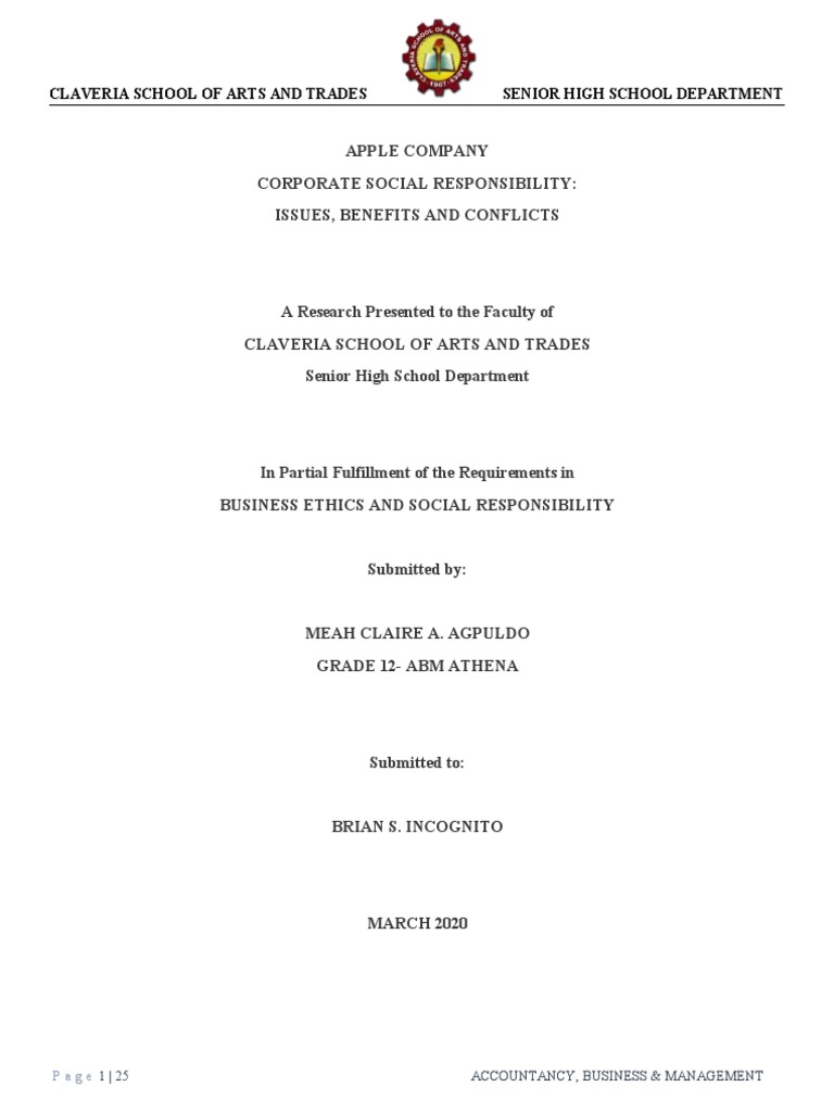 Mini Research Sample | PDF | Apple Inc. | Employment