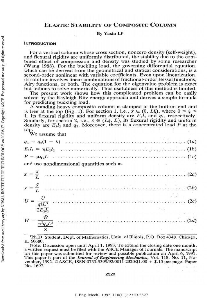 Elastic Stability | PDF | Differential Equations | Buckling
