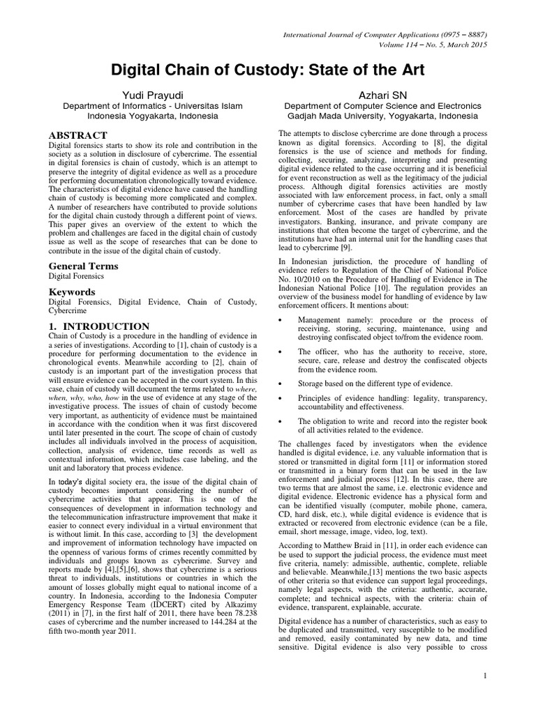 Digital Chain of Custody | PDF | Digital Forensics | Metadata