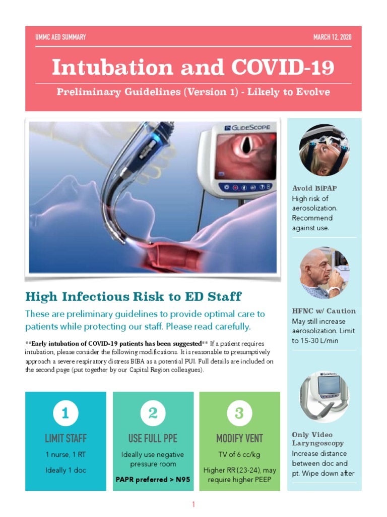 Intubation Guidelines Summary | PDF | Pulmonology | Diseases And Disorders