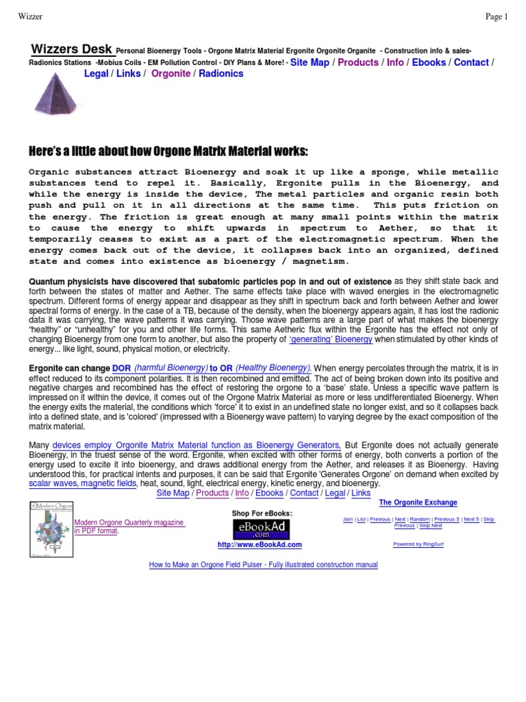 Wizzer How Orgonite Works | PDF | Electromagnetic Spectrum | Matter