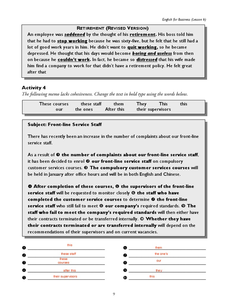 Reference Words Exercise | PDF