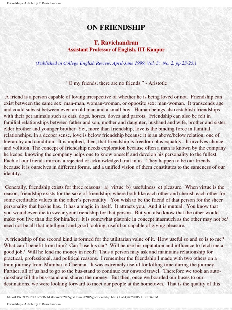 Friendship | PDF | Friendship | Friedrich Nietzsche