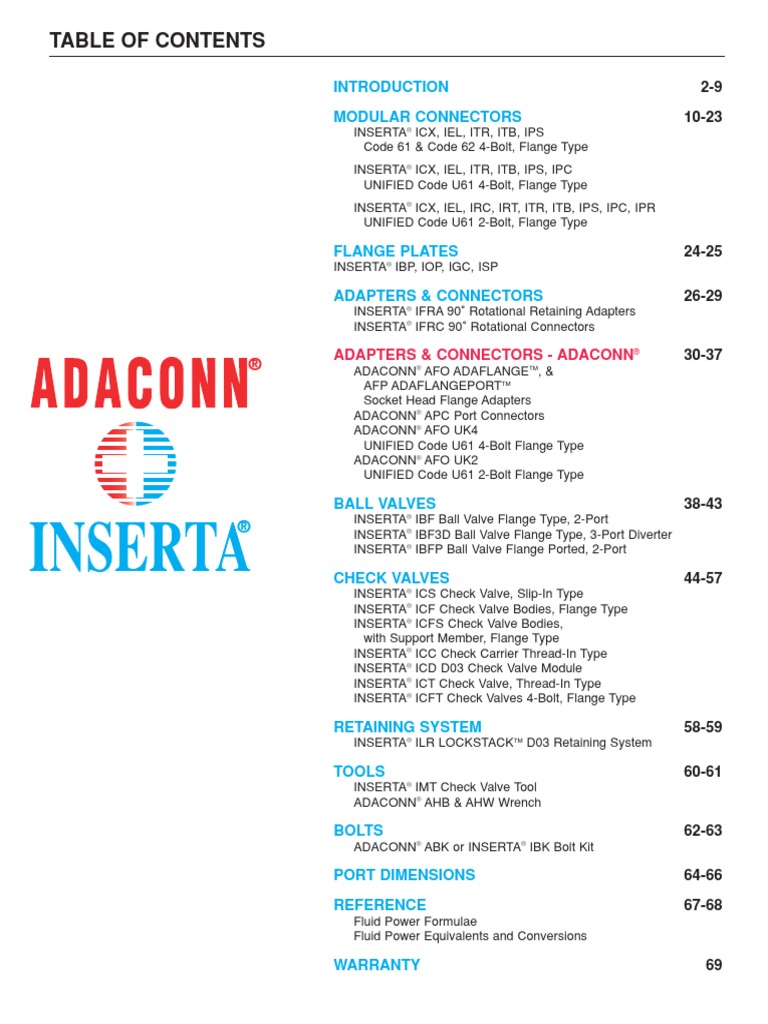 CATALOGO Adaconn-Inserta Product Catalog 2010 | PDF | Pipe (Fluid ...