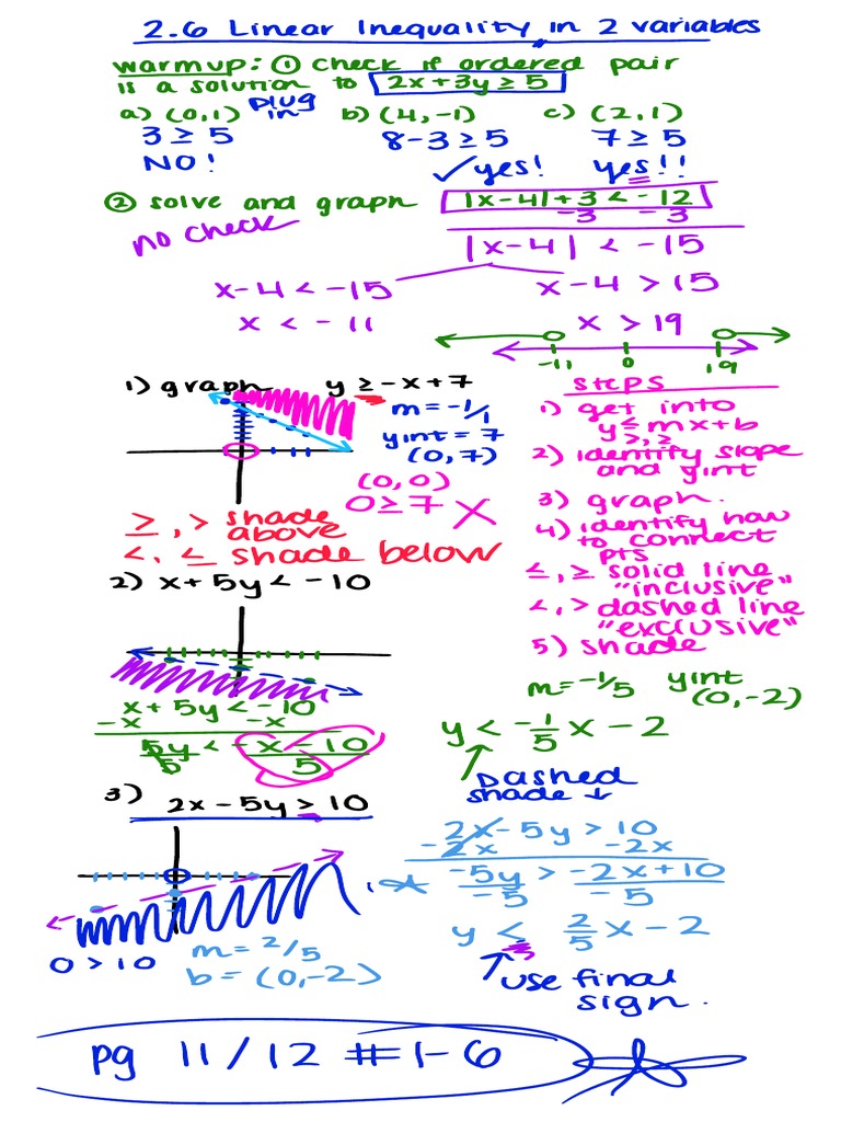 9-23 Linear Inequalities Notes | PDF | Theoretical Computer Science ...