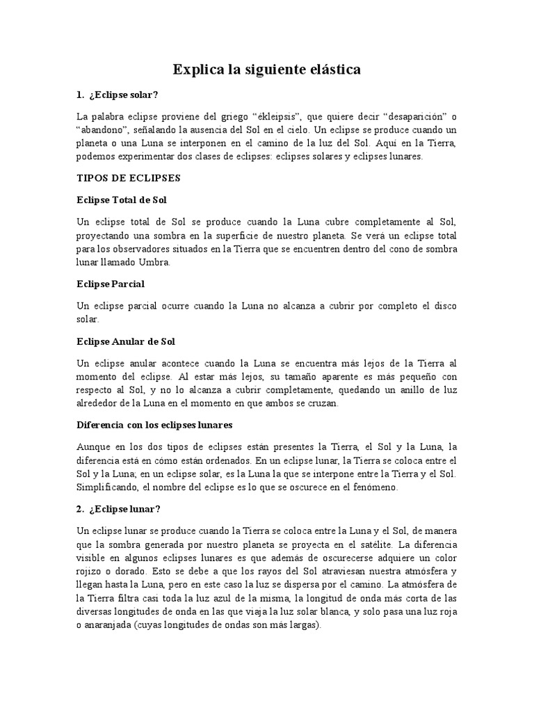 Actividades sobre Eclipses para Niños | PDF | Temblores