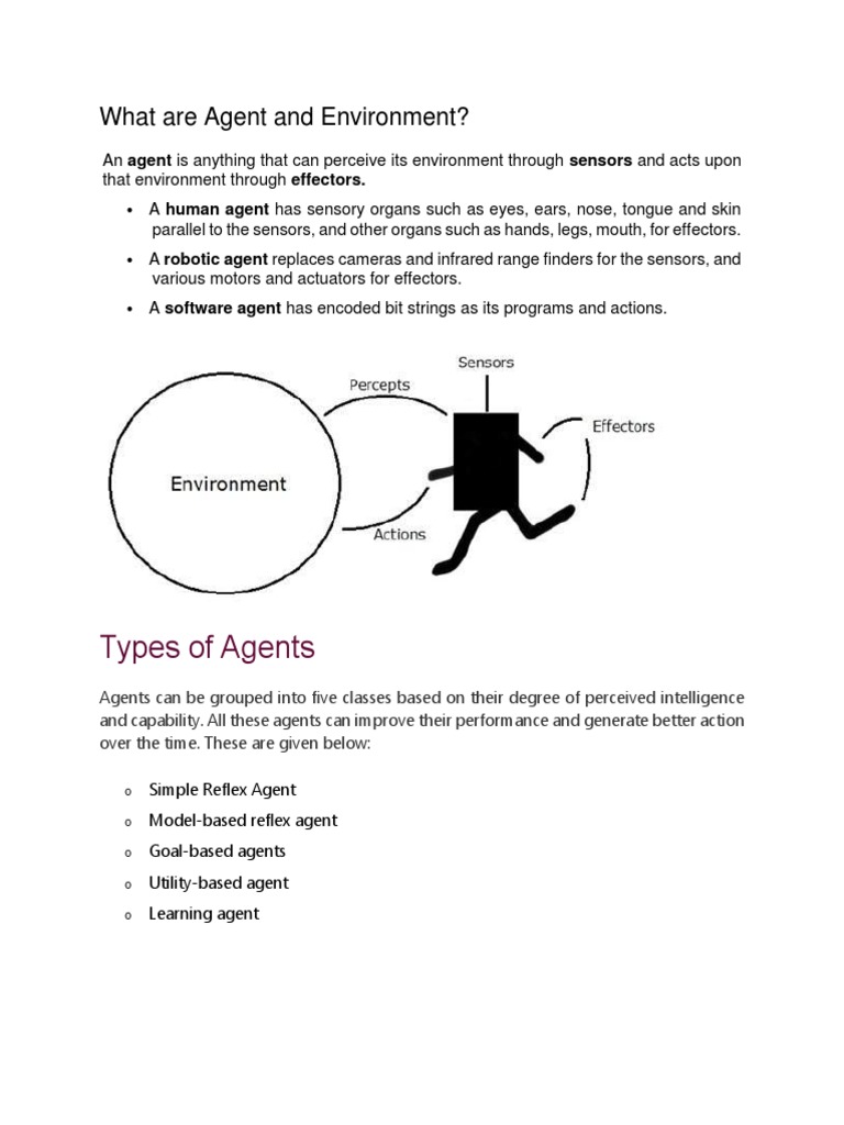 Types of Agents: What Are Agent and Environment? | PDF | Systems Science | Cognitive Neuroscience