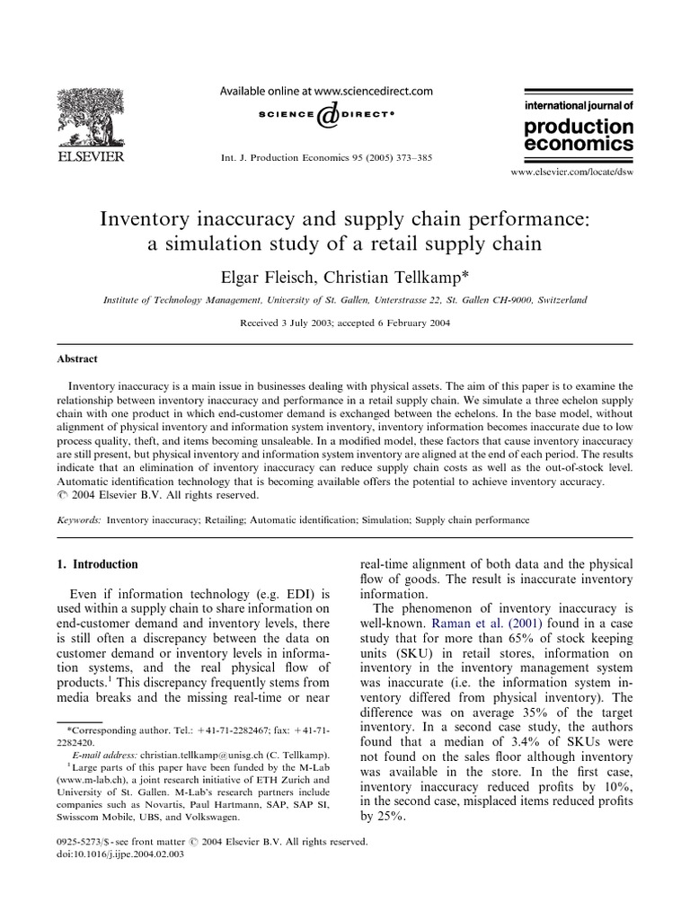 Inventory Inaccuracy & Retail Supply Chain | PDF | Inventory | Supply Chain