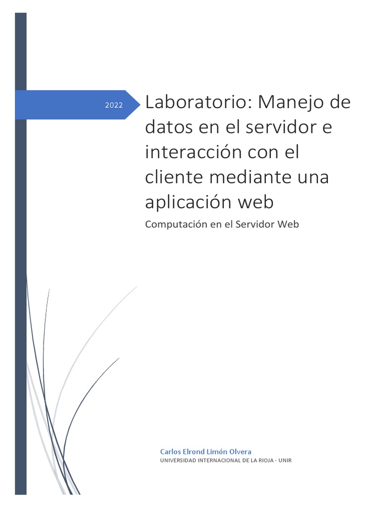 Laboratorio: Manejo de Datos en El Servidor e Interacción Con El Cliente Mediante Una Aplicación ...