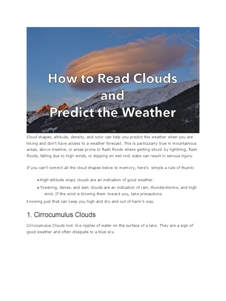 How To Read Clouds | PDF