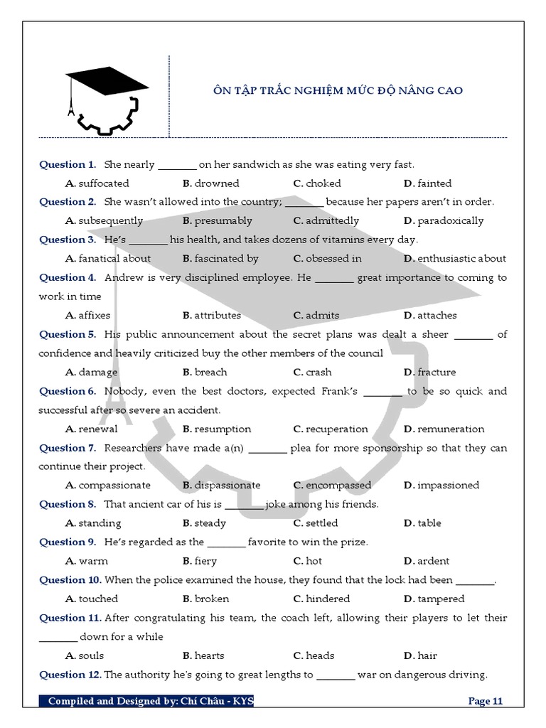Advanced Multiple Choice | PDF
