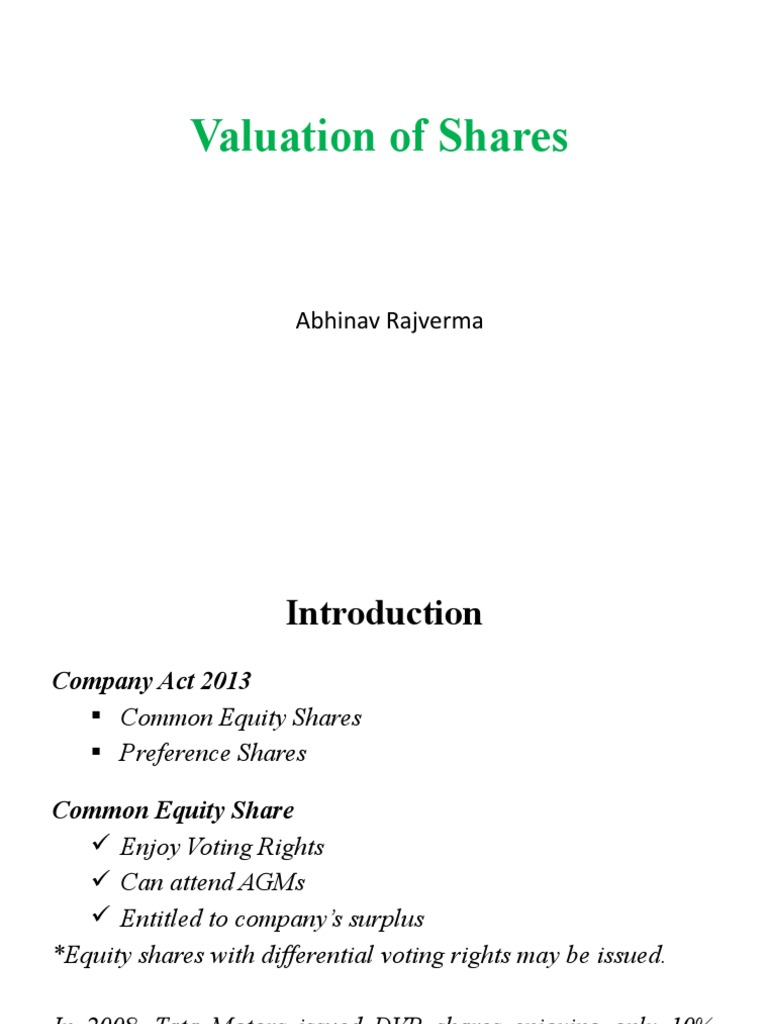 Valuation of Shares: Abhinav Rajverma | PDF | Free Cash Flow ...