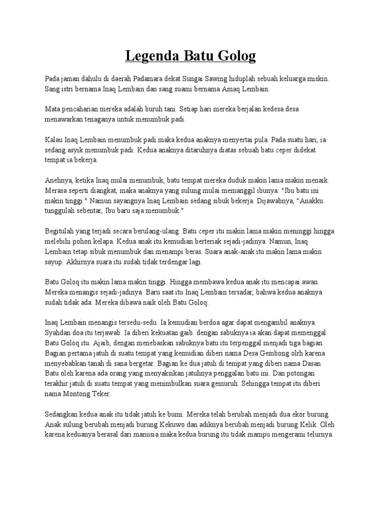 Legenda Batu Golog | PDF